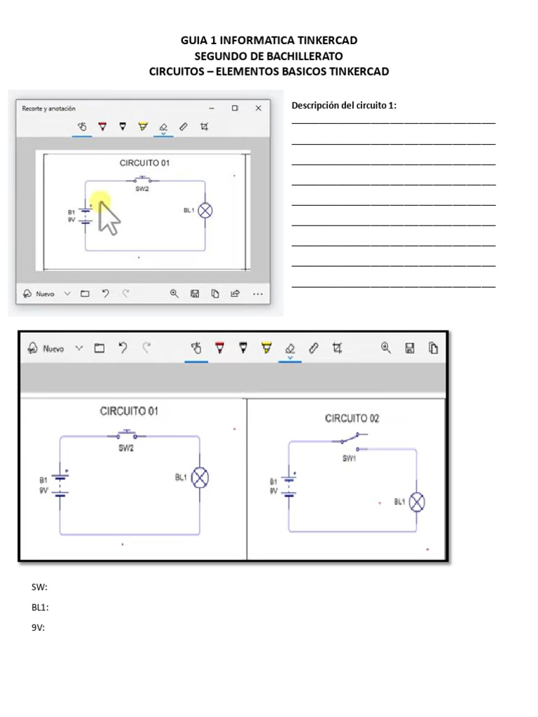 Guia Practica 1 de Informatica Tinkercad | PDF | Electrónica | Energia electrica