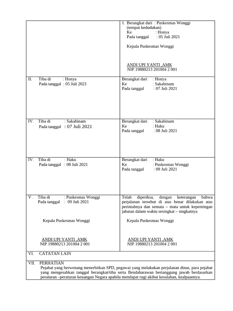 SPD Lembar Belakang | PDF