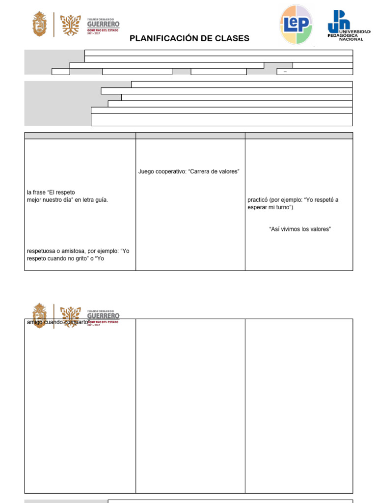Planificación Kevin Brayan Martinez Rangel 2 | PDF | Aprendizaje