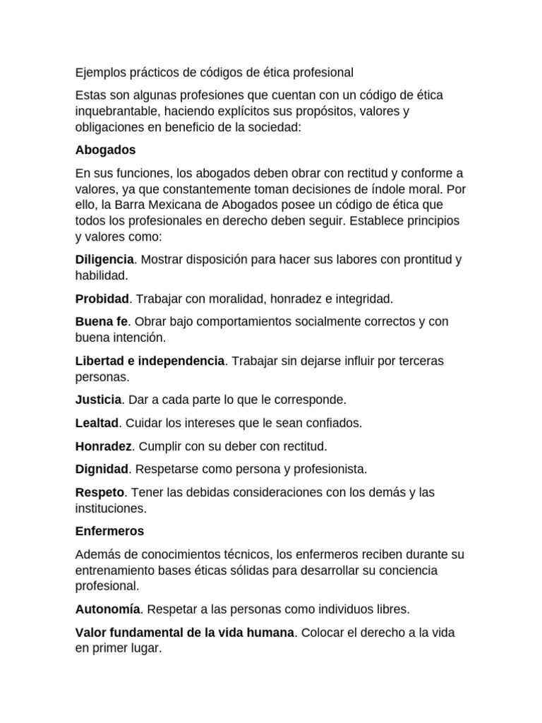 Codigos de Etica | PDF