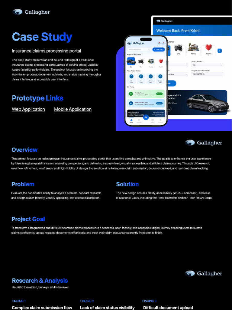 UX Redefined Insurance Claim Portal | PDF | Usability | Design