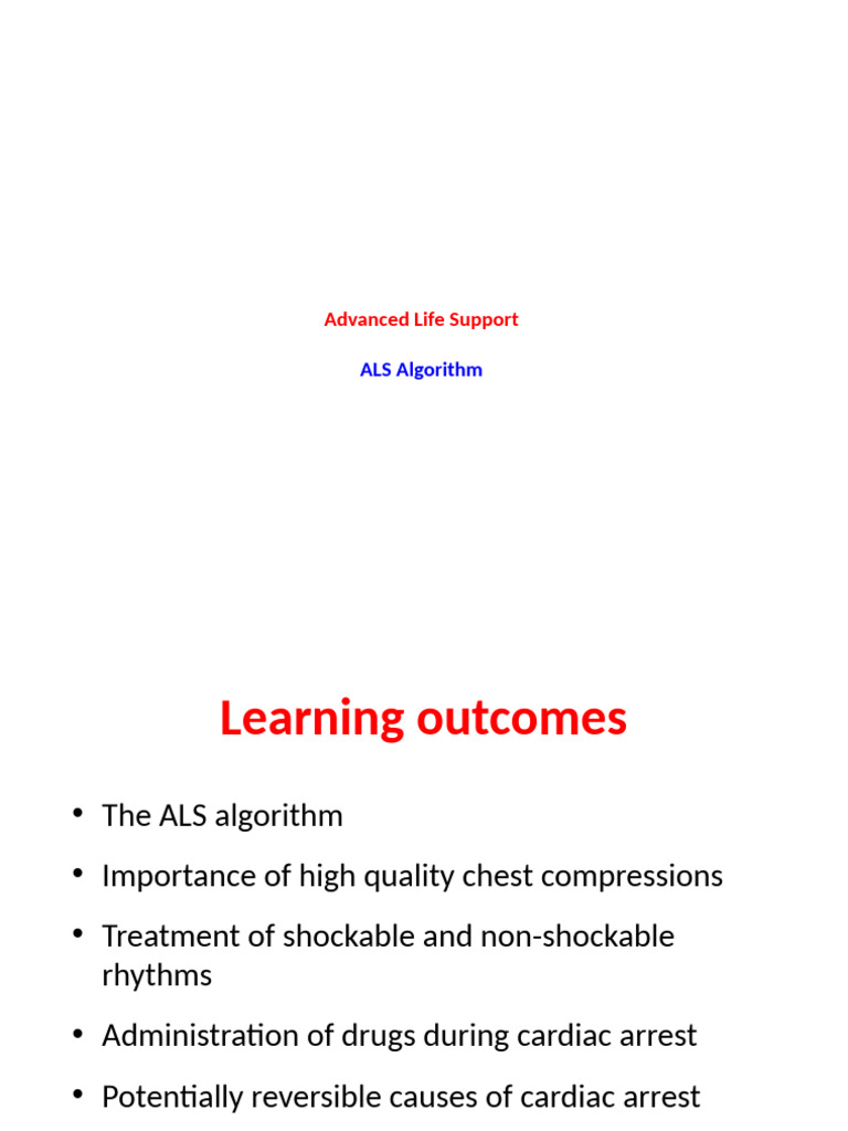 ALS Cardiac Arrest Management Guide | PDF | Cardiopulmonary ...