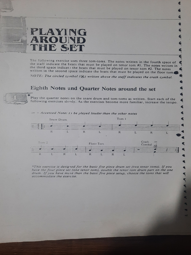 2-Playing Around The Set, Eighth Note Patterns On The Drum Set | PDF