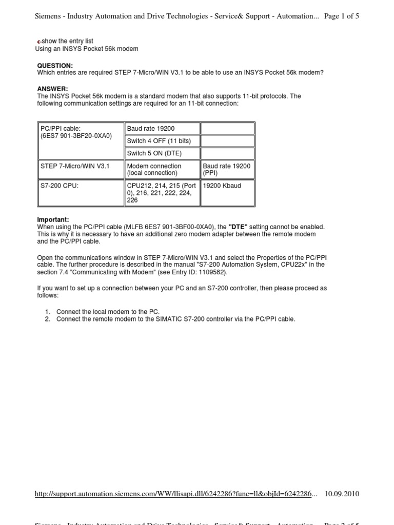Using An INSYS Pocket 56k Modem | PDF | Modem | Automation