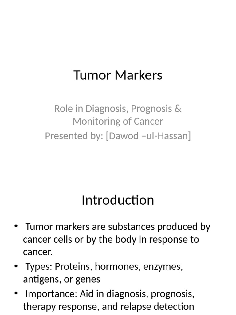 Classification of Tumor Markers Overview | PDF