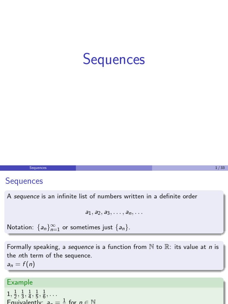 5 - Sequences Pre-Class Notes | PDF | Sequence | Limit (Mathematics)