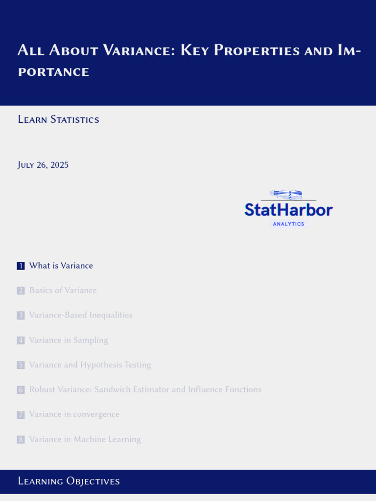 Key Properties of Variance Explained | PDF | Variance | Statistics