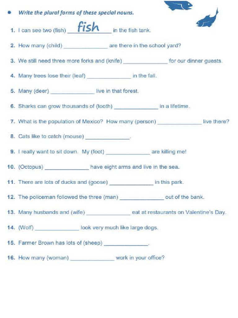 English 6 Worksheet On Nouns | PDF