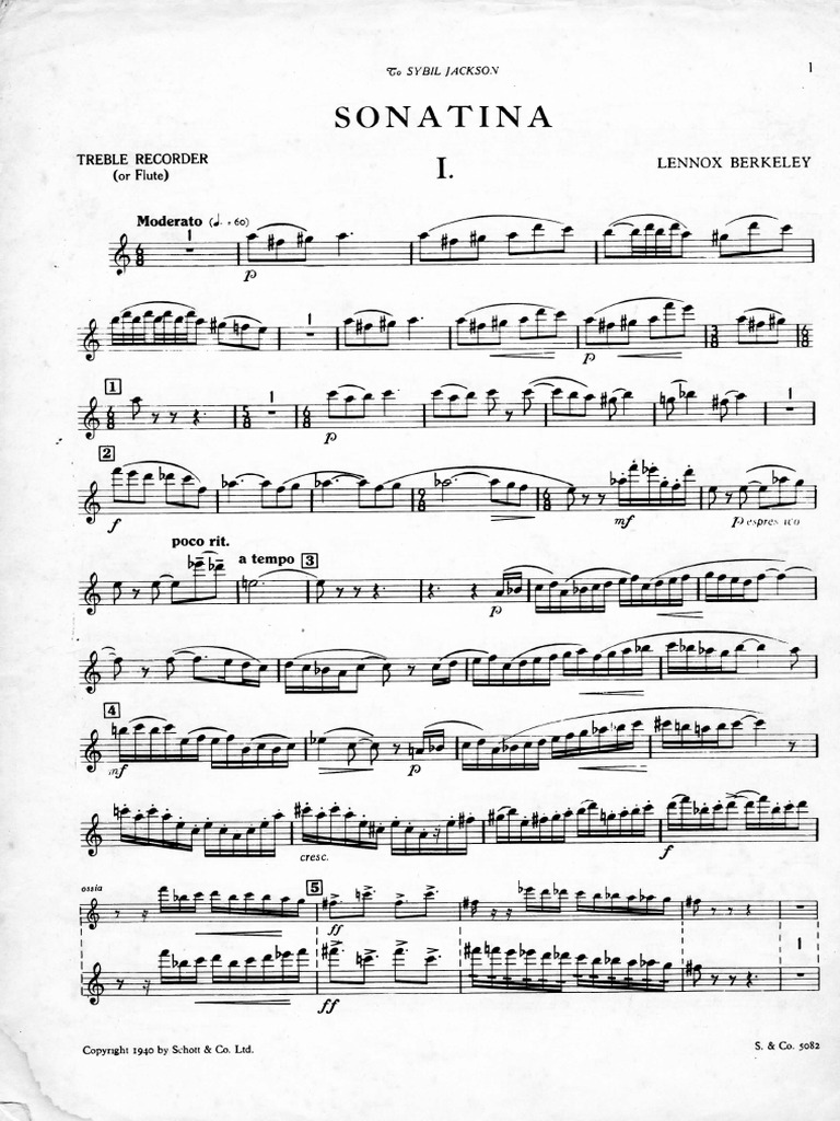 Lennox Berkley sonatina | PDF | Tempo | Poetics