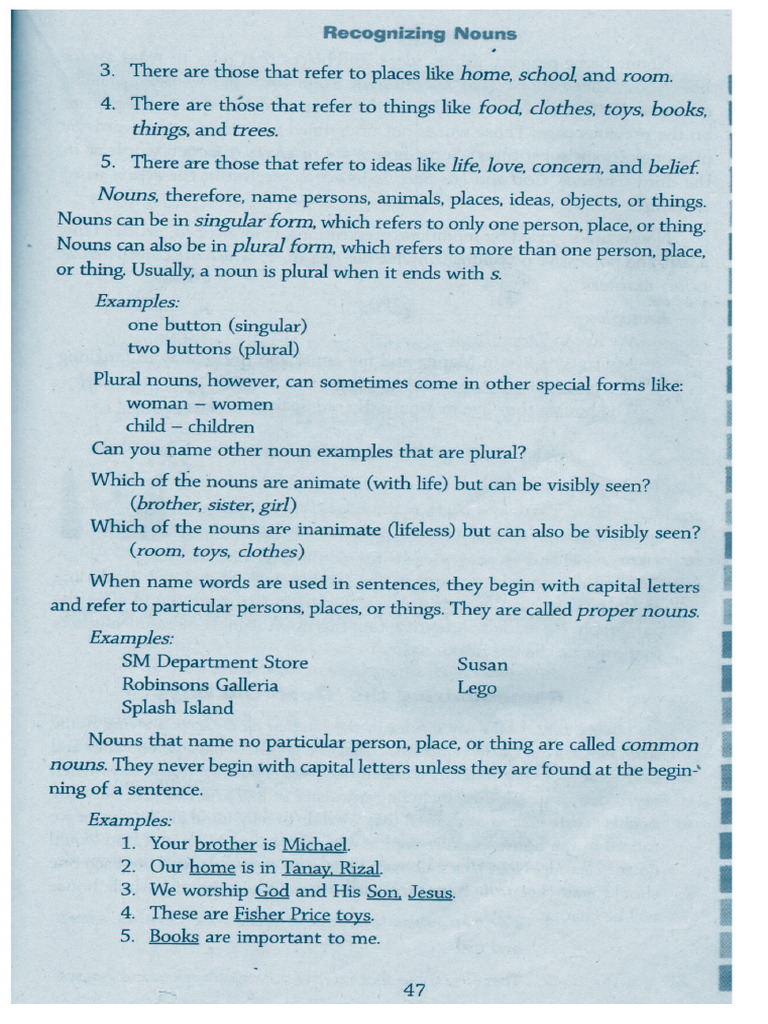 English 6 Recognizing Nouns 2025 | PDF