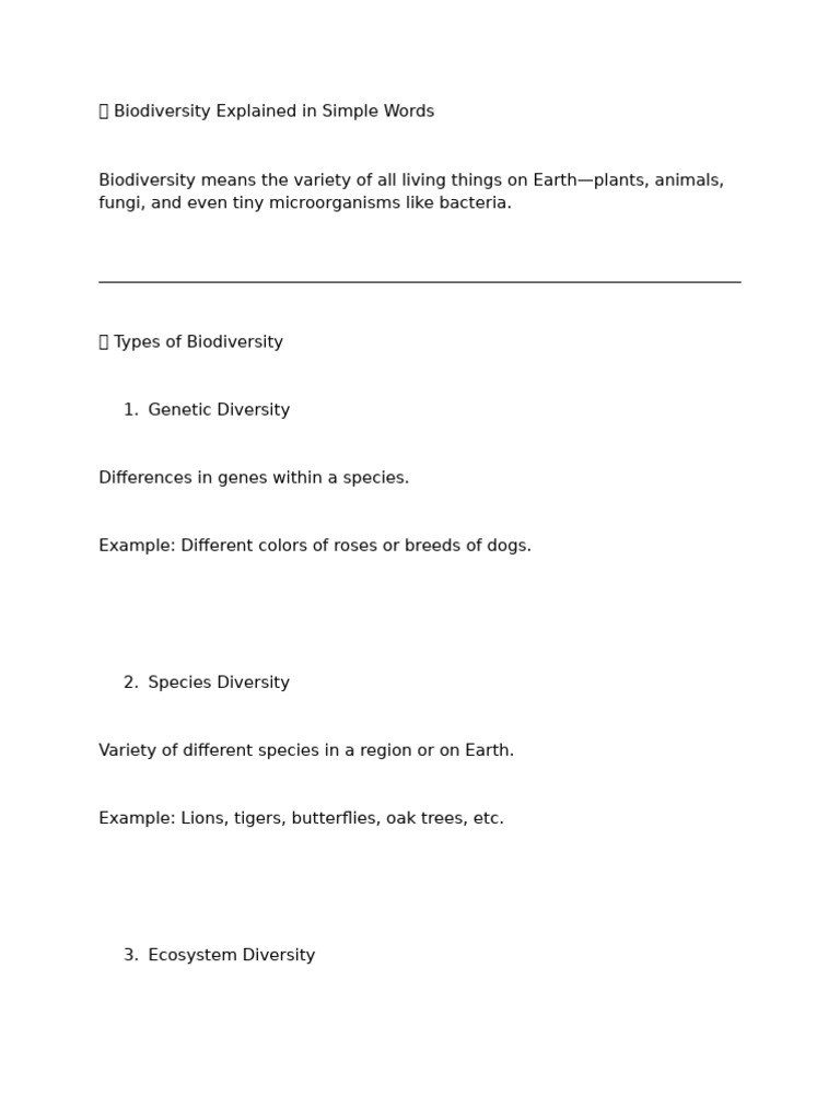 Understanding Biodiversity Basics | PDF