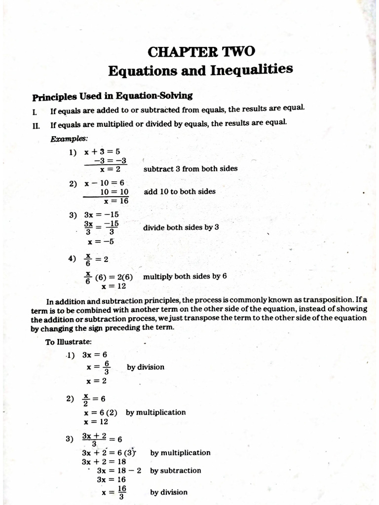 MS Linear Equation | PDF