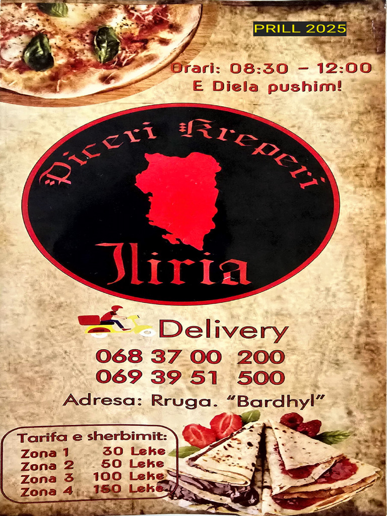 Menu Iliria Piceri-Kreperi 2025 | PDF