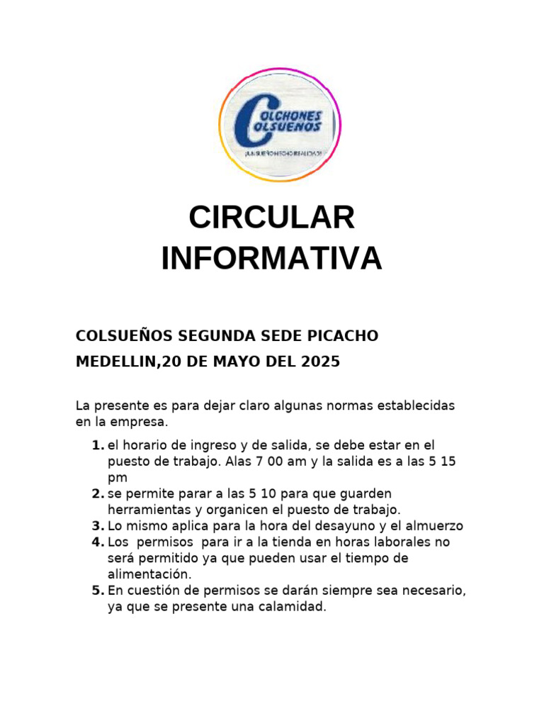 Circular Informativa | PDF