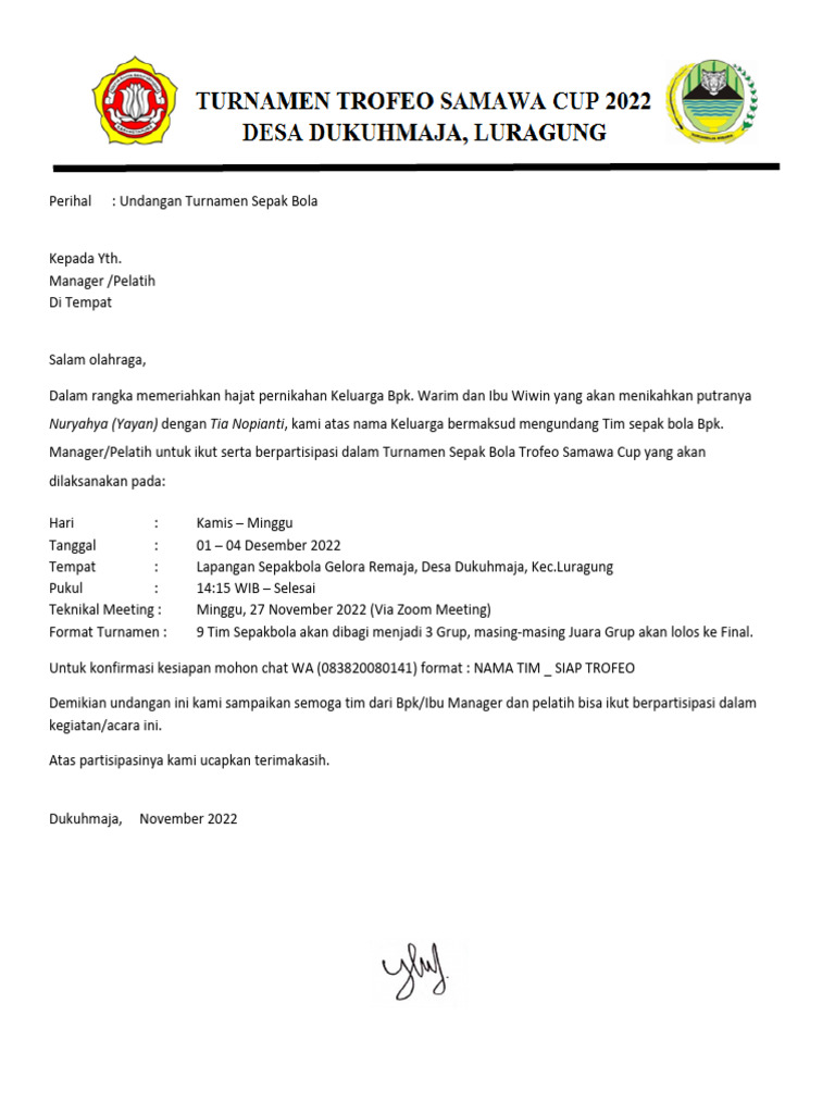 Undangan TROFEO | PDF