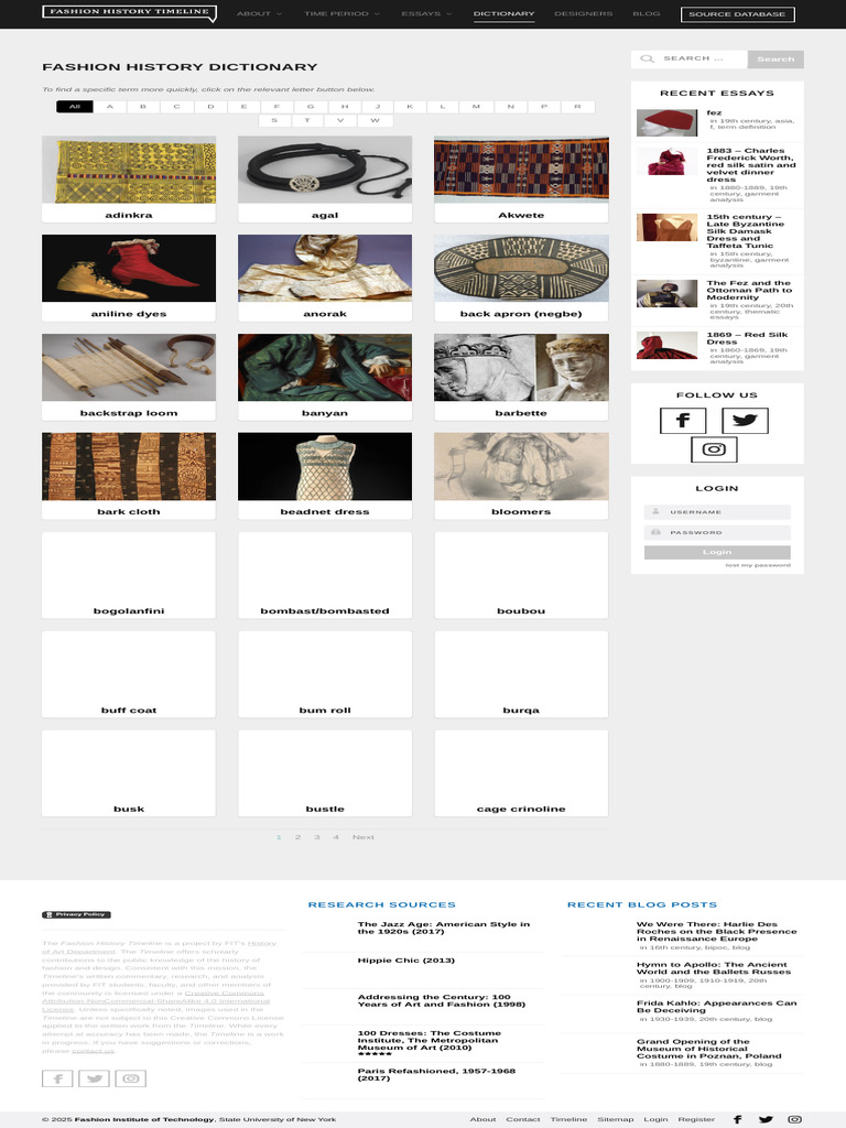 Dictionary - Fashion History Timeline | PDF | Clothing | Fashion