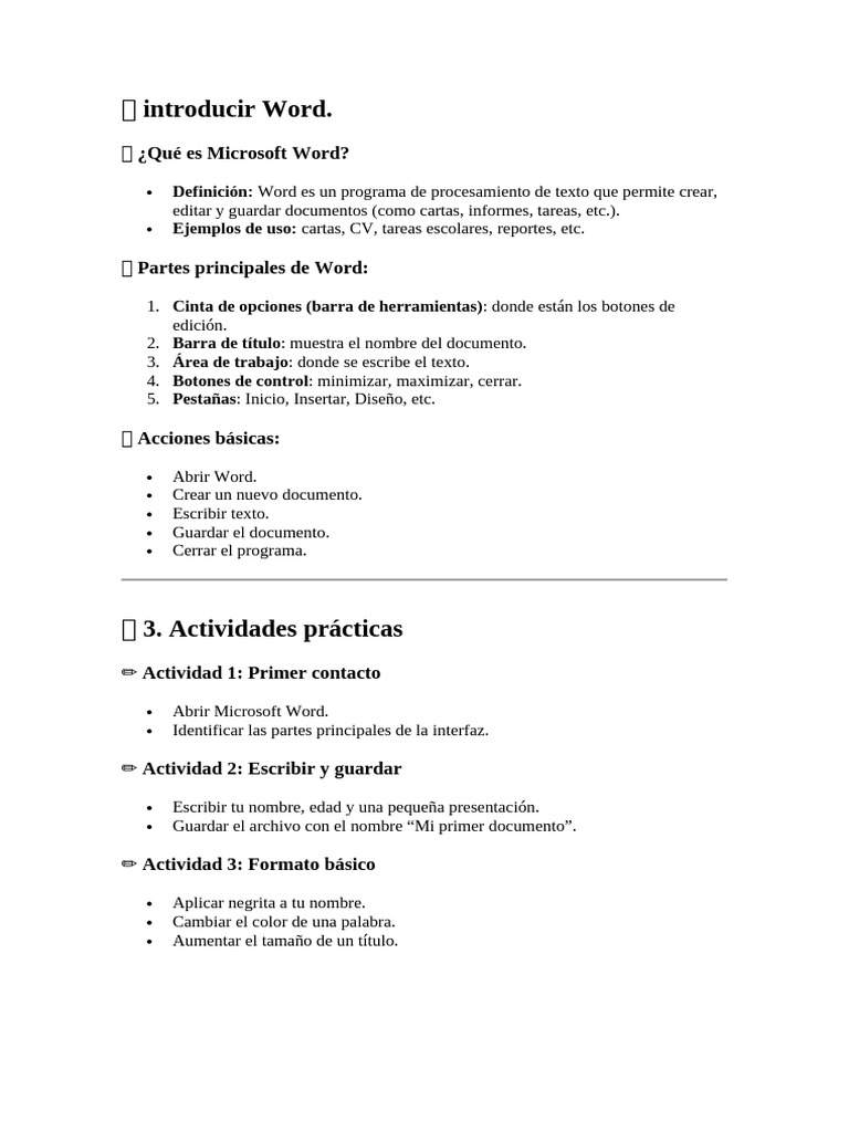 Introducción a Microsoft Word: Guía Básica | PDF