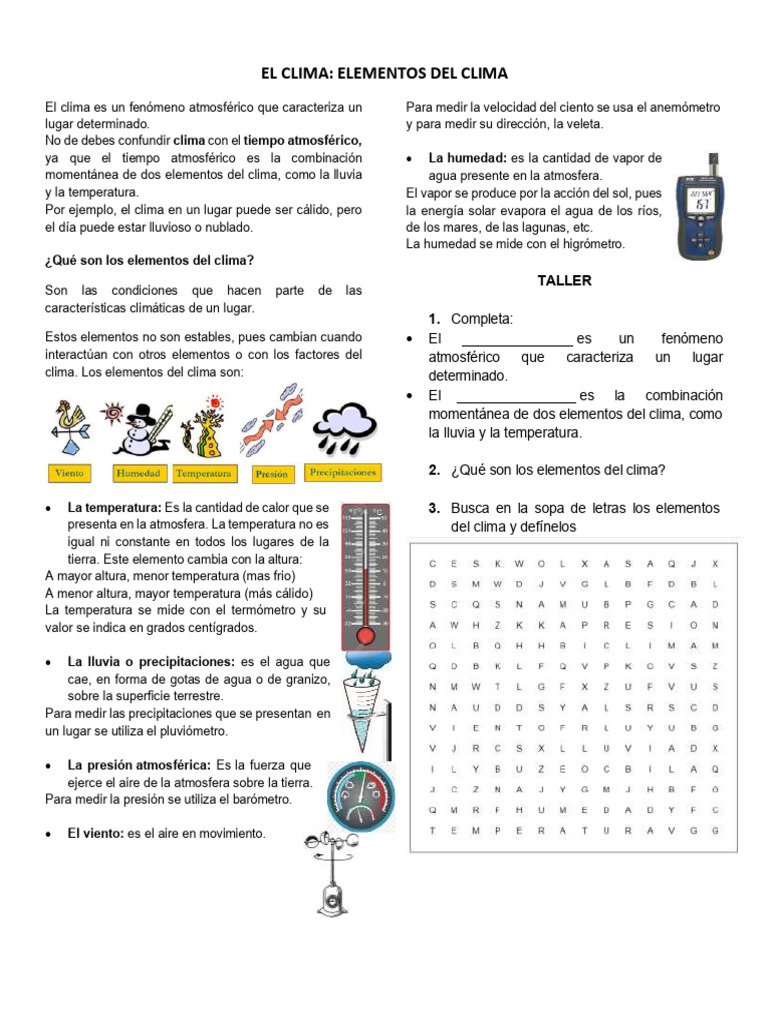 Elementos del Clima: Definición y Medición | PDF | Clima | Lluvia