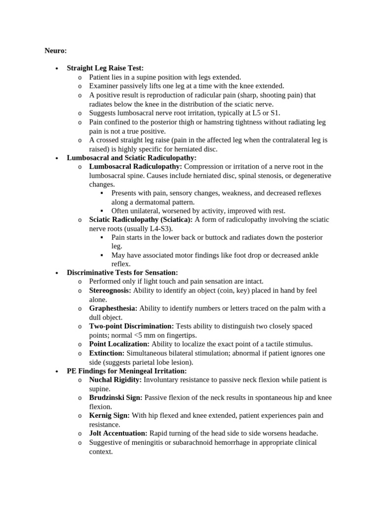 Neuro Exam Sample Guide | PDF | Anatomical Terms Of Motion ...