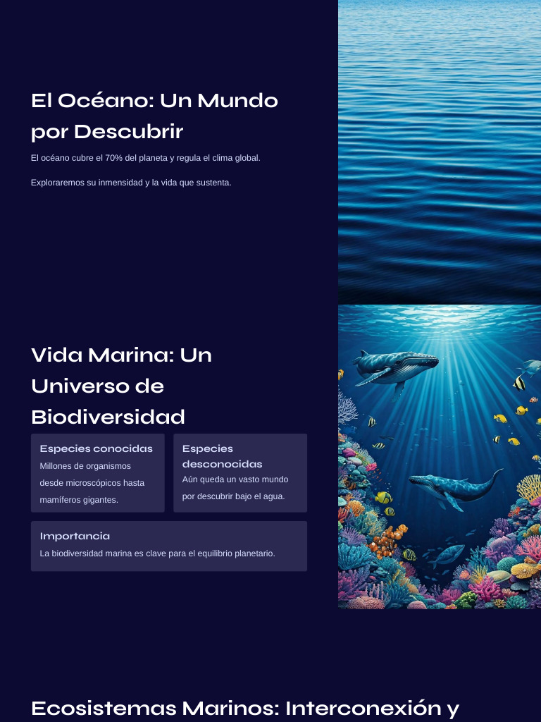 El Océano: Biodiversidad y Amenazas | PDF | Contaminación | Océanos