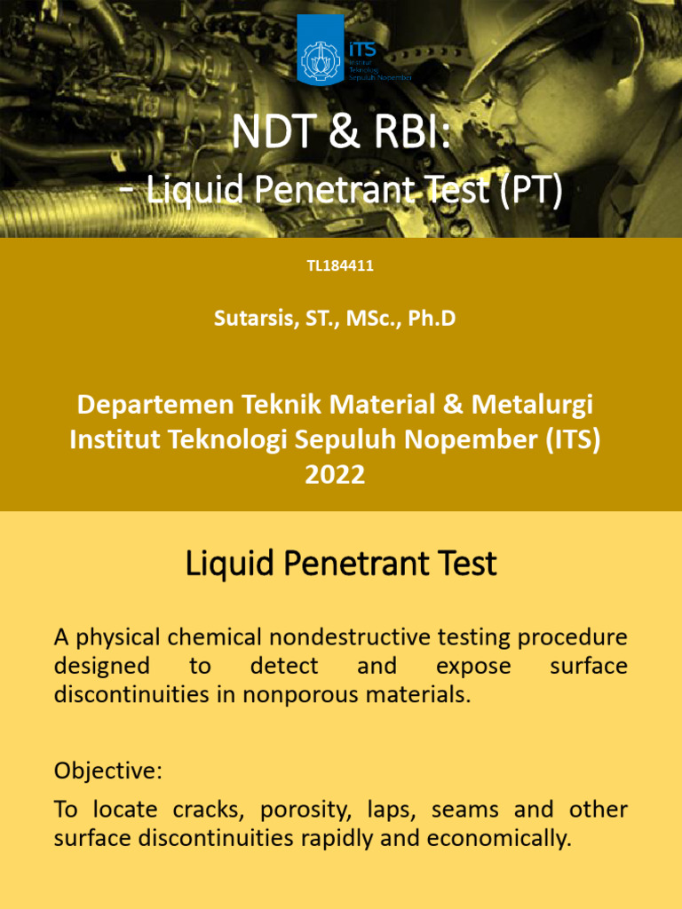 Part-2a Liquid Penetrant Test | PDF | Nondestructive Testing ...