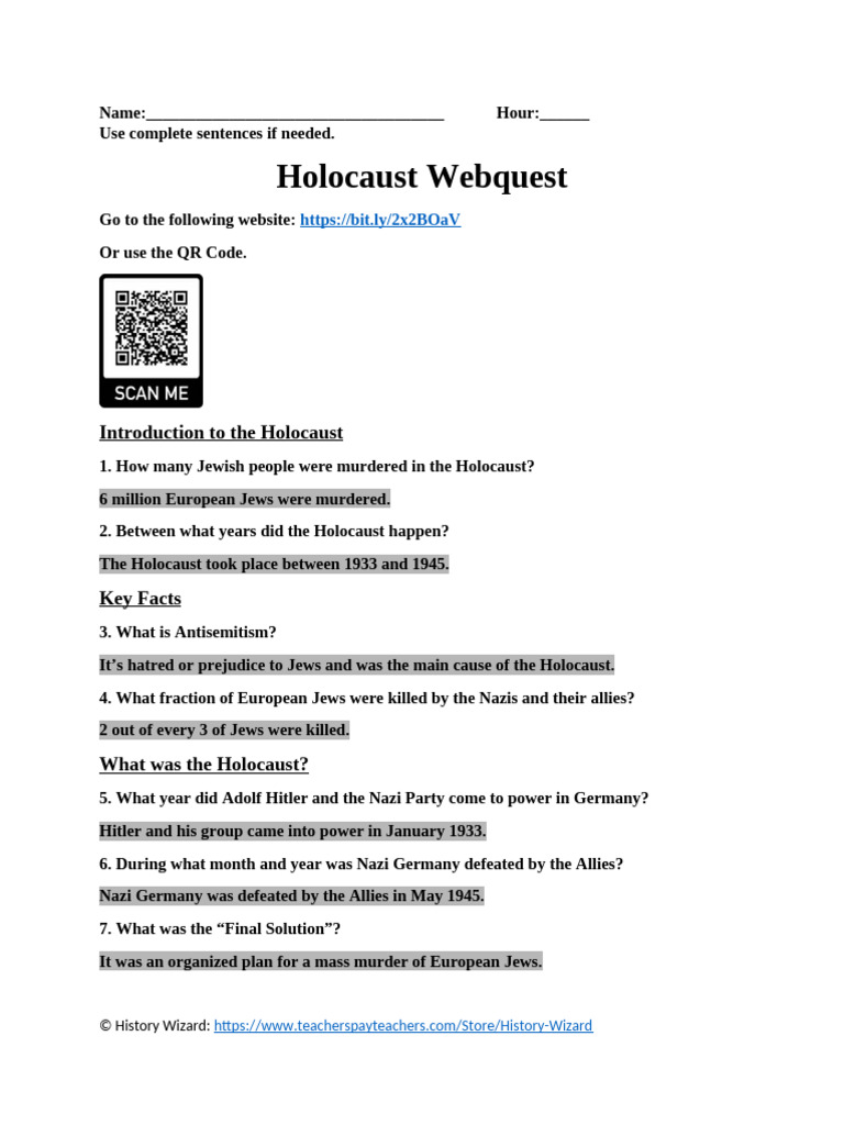 Gerald.z Holocaust Webquest | PDF | The Holocaust | Nazi Germany