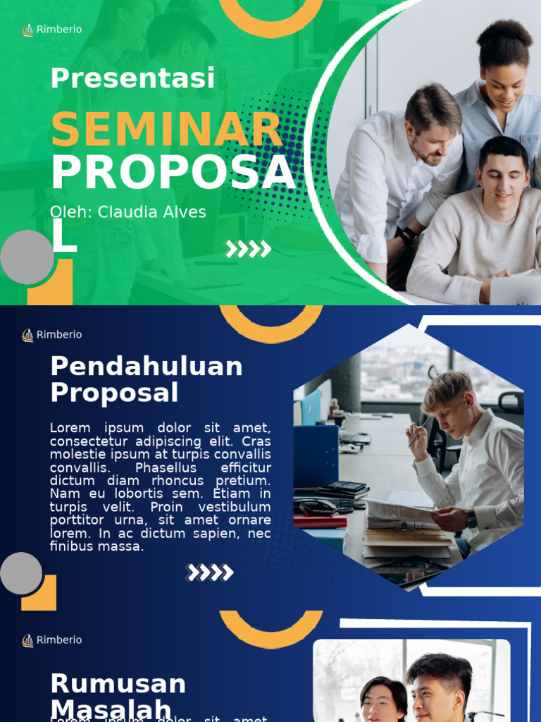 Biru Kuning Modern Presentasi Seminar Proposal | PDF