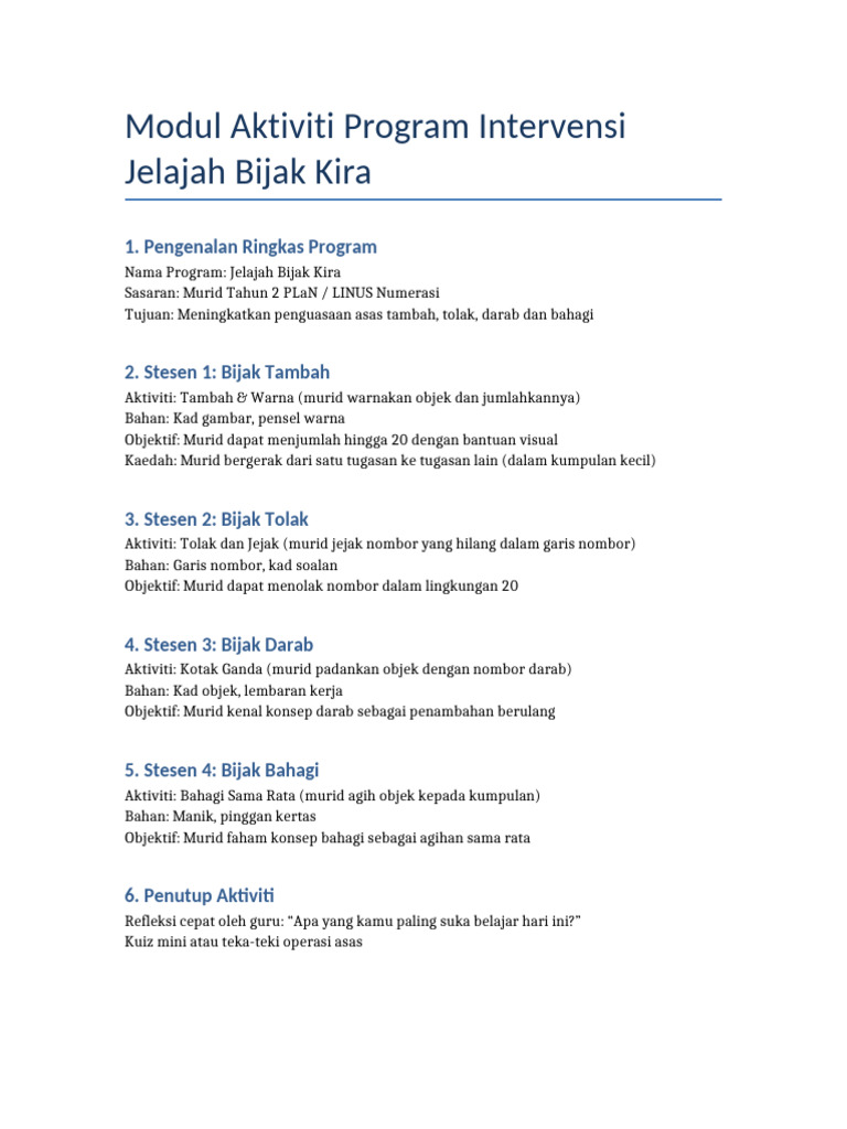 Modul Jelajah Bijak Kira | PDF
