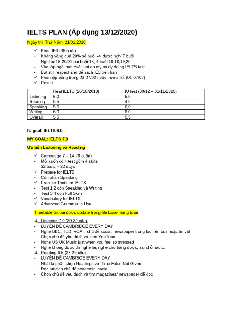 (20201213) Ielts Plan | PDF