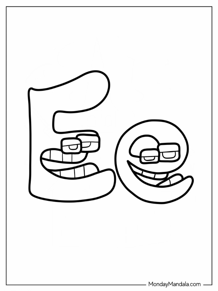 Easy Alphabet Lore Letter E Outline | PDF