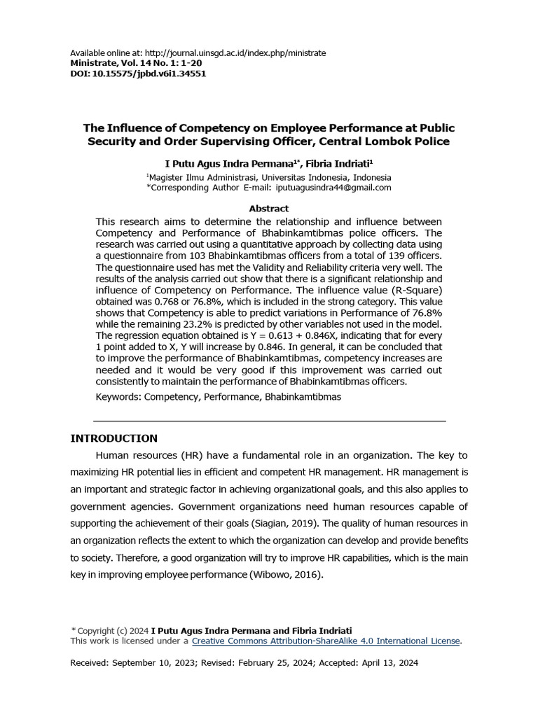 Competency's Impact on Police Performance | PDF | Validity (Statistics ...