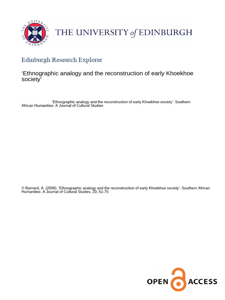 Ethnographic - Analogy - and - The - Reconstruction - of - Early ...