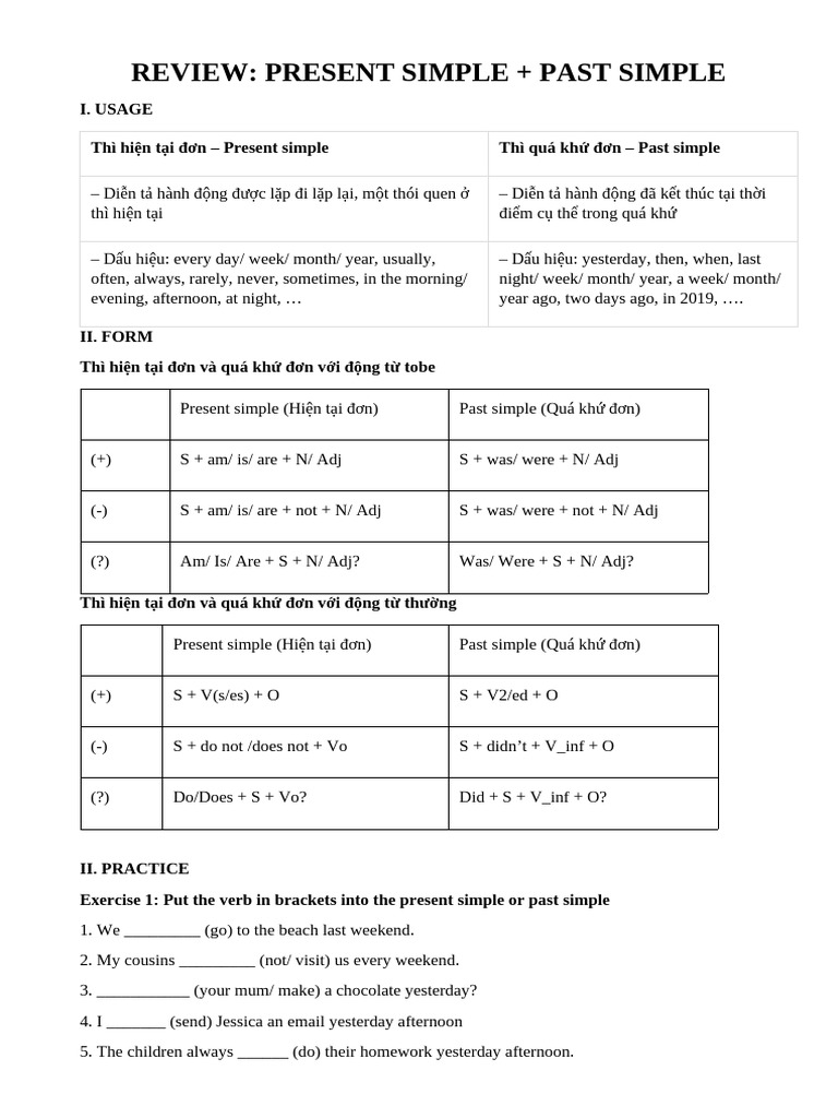 Present and Past Simple Overview | PDF