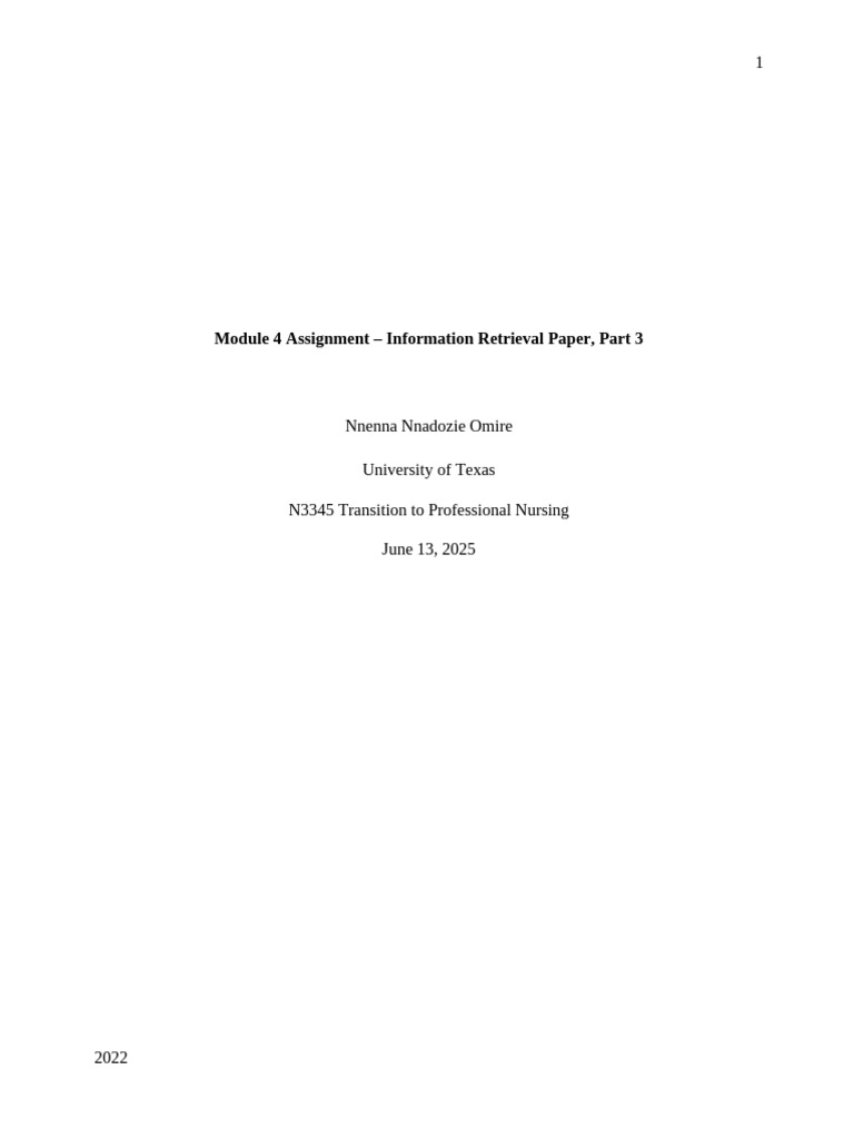 N3345 - Module 4 - Information Retrieval, Part 3 - 1 | PDF | Apa Style ...