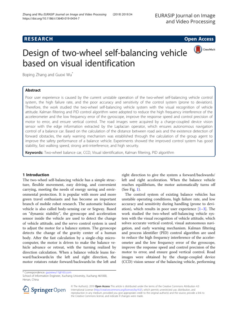 Design of Two-Wheel Self-Balancing Vehicle Based o | PDF | Accelerometer | Inertial Navigation ...