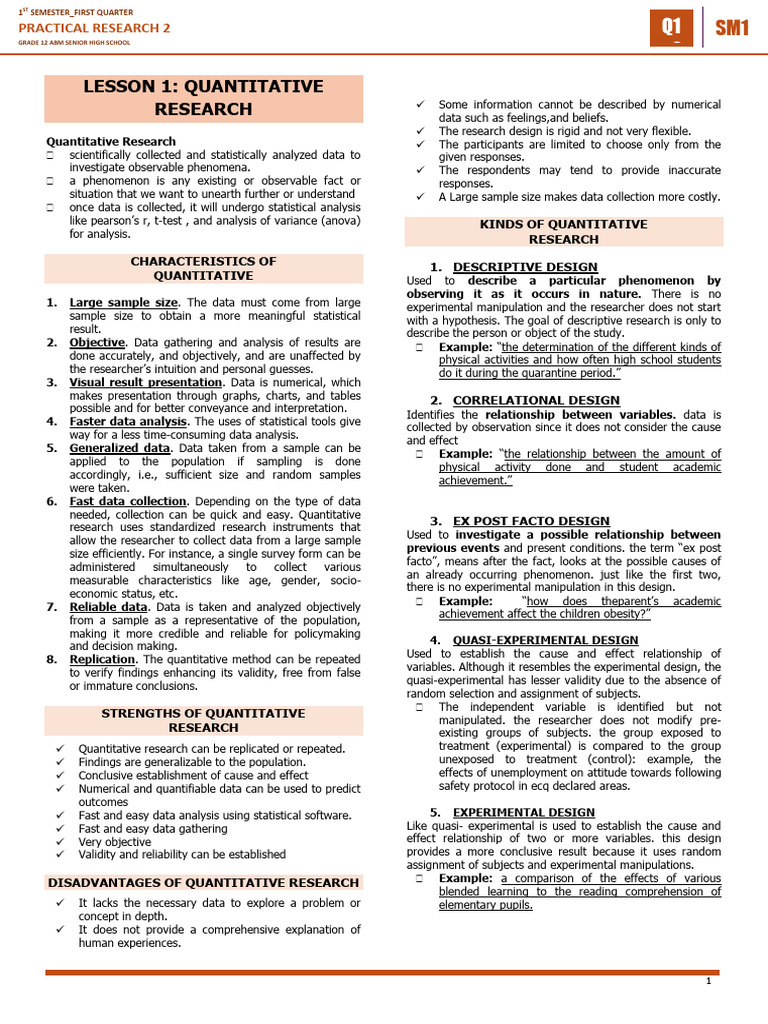 Grade 12 Abm Practical Research 2 Quarter 1 Notes | PDF | Statistics ...