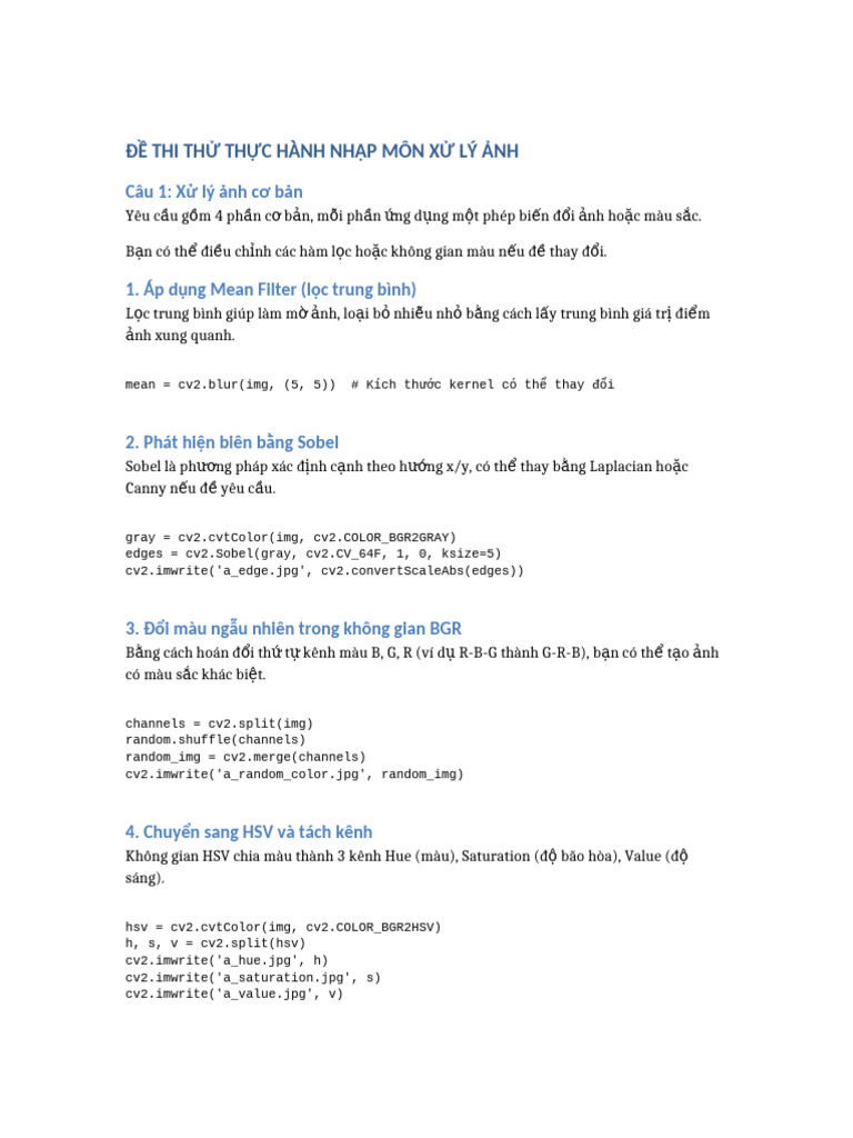 Huong Dan Xu Ly Anh Day Du | PDF