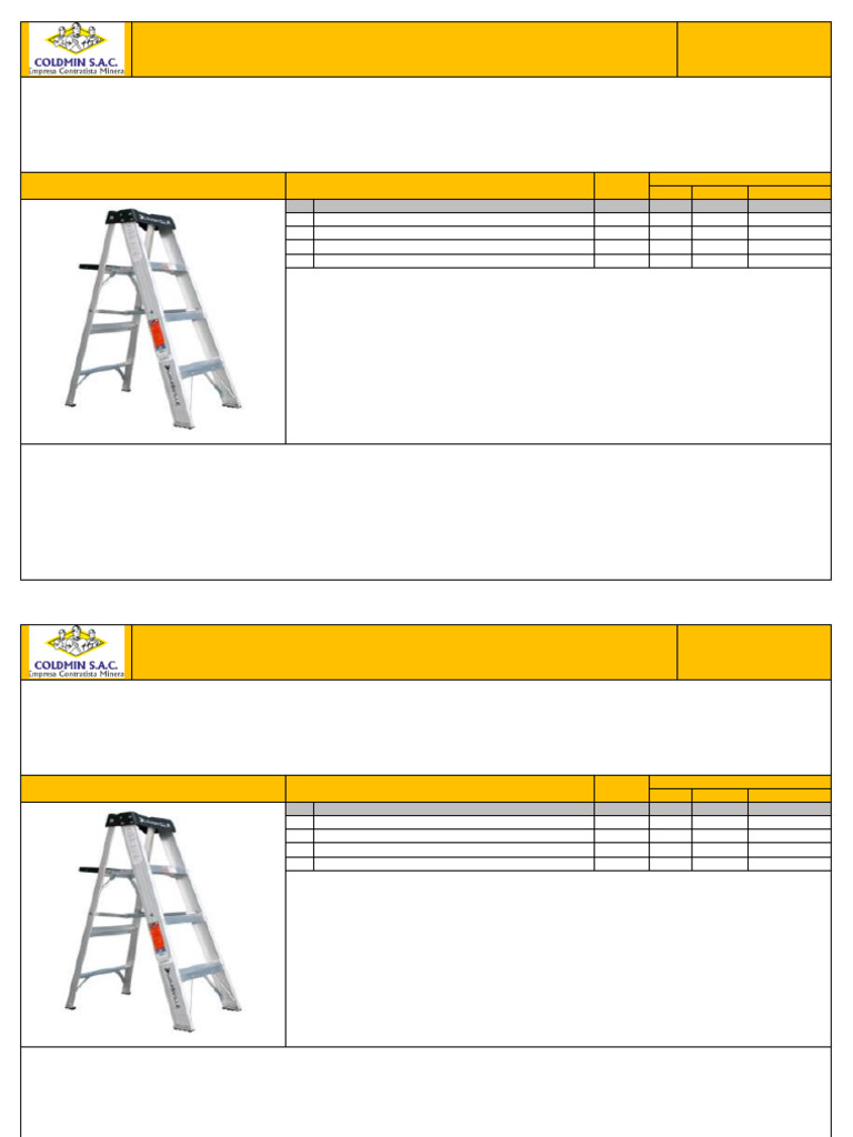 Checklist Inspección Escalera Tijera | PDF