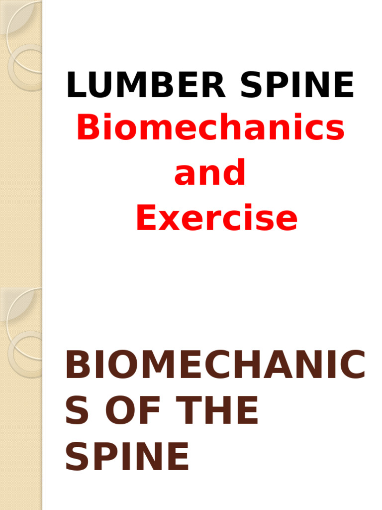 Spine Biomechanics Overview | PDF