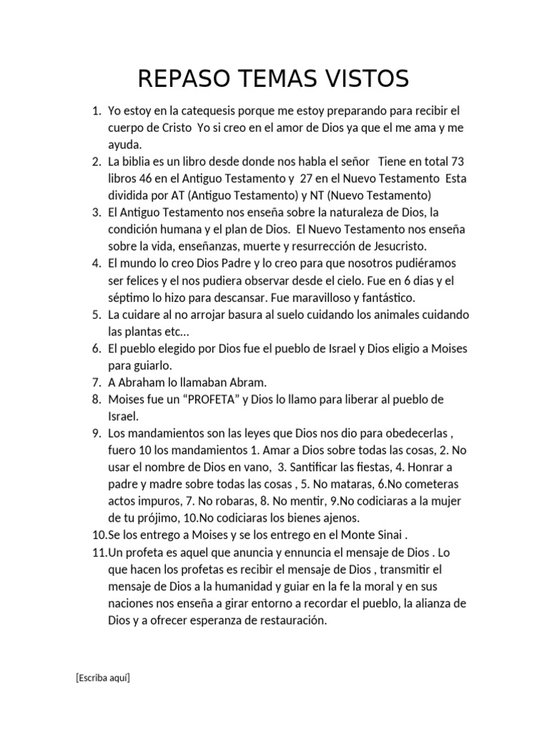 Temas de Catequesis y Fe Cristiana | PDF | Espiritualidad | Teología