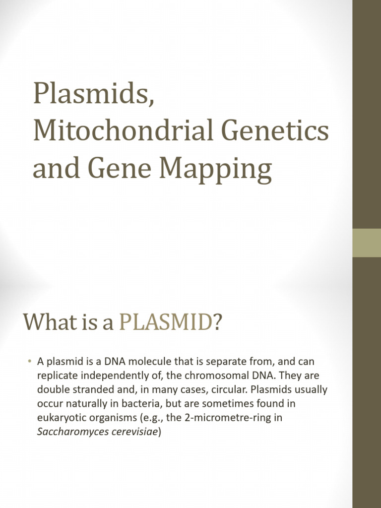 Plasmids, Mitochondrial Genetics and Gene Mapping | PDF