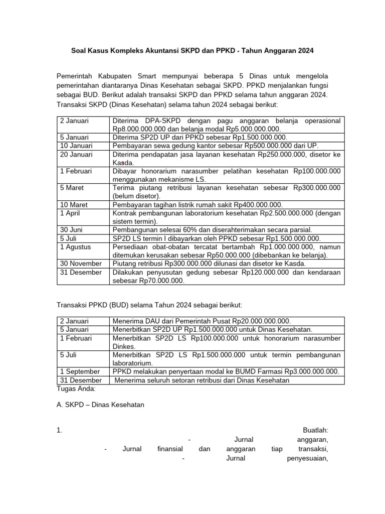 Contoh Soal Jurnal SKPD 2024 | PDF