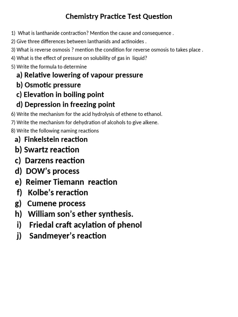 Chem Questions | PDF