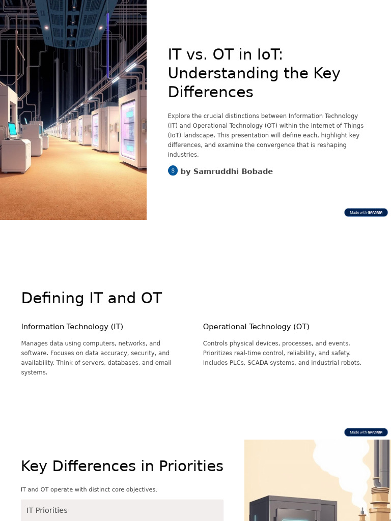 IT Vs OT in IoT Understanding The Key Differences | PDF | Internet Of ...