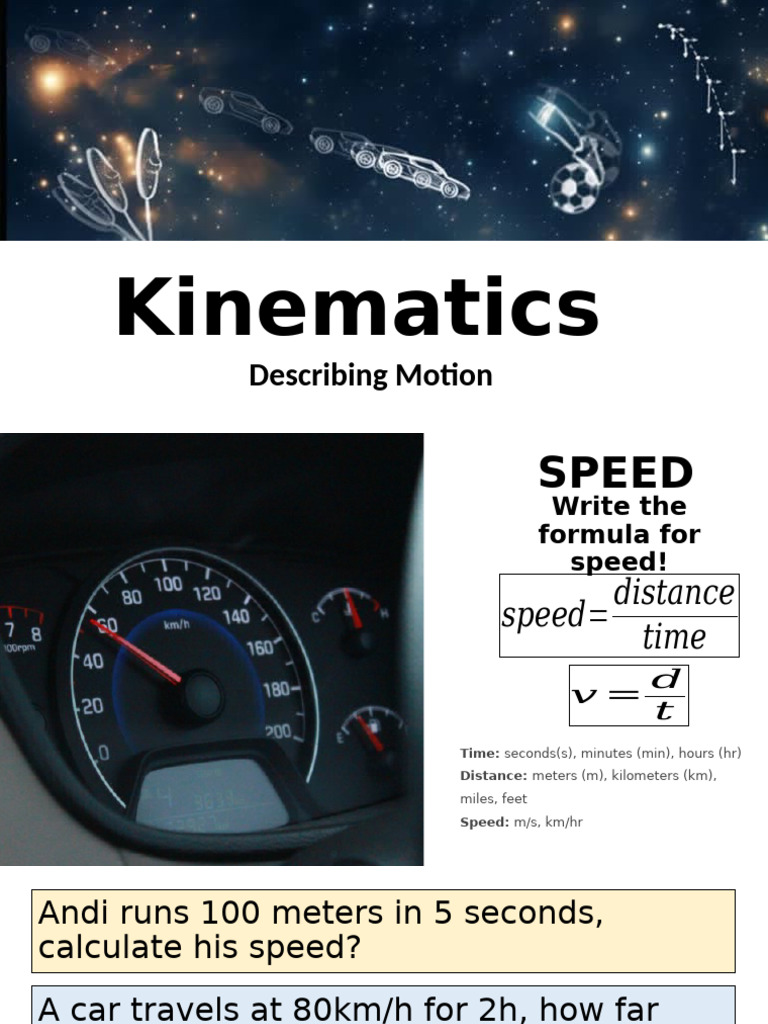 Kinematics | PDF | Speed | Velocity