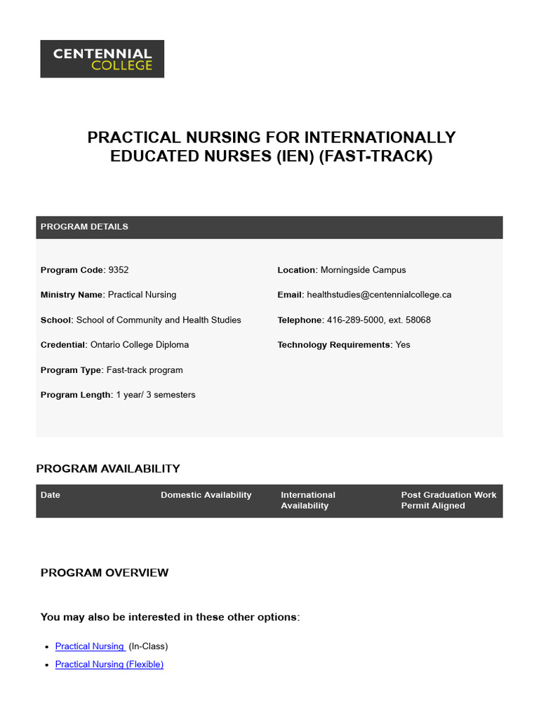 Fast-Track Practical Nursing for IENs | PDF | Academic Degree | Nursing