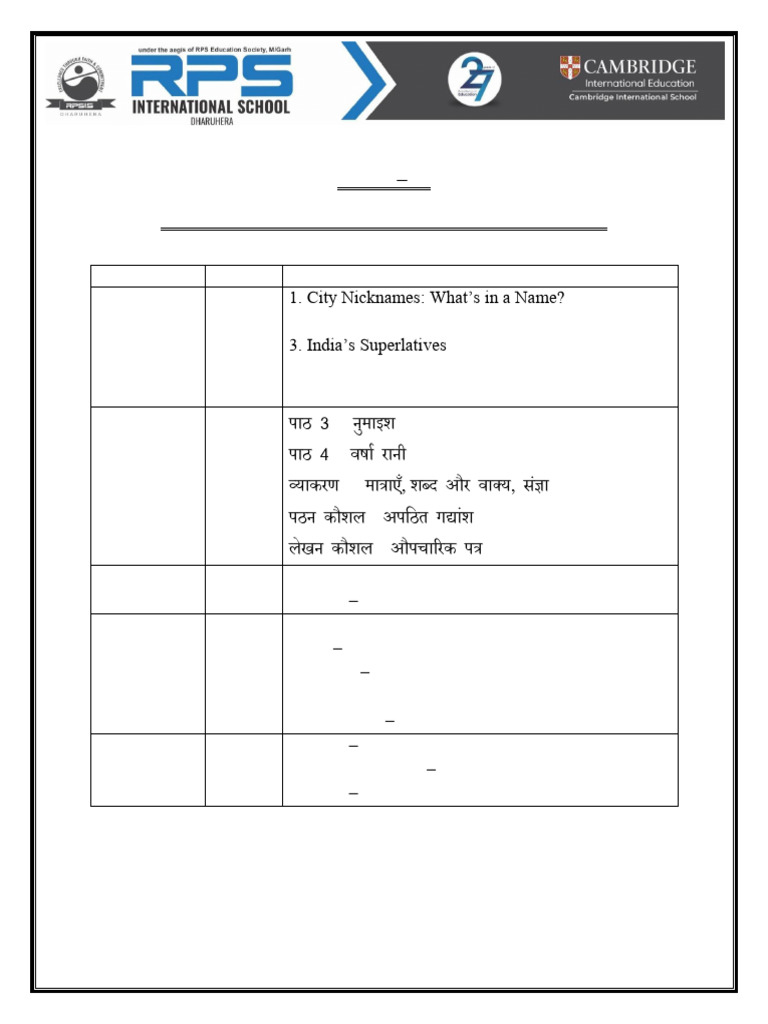 Grade 3 Periodic Test II Syllabus 2025 | PDF