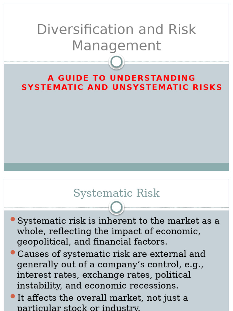 Understanding Systematic vs Unsystematic Risks | PDF | Diversification ...