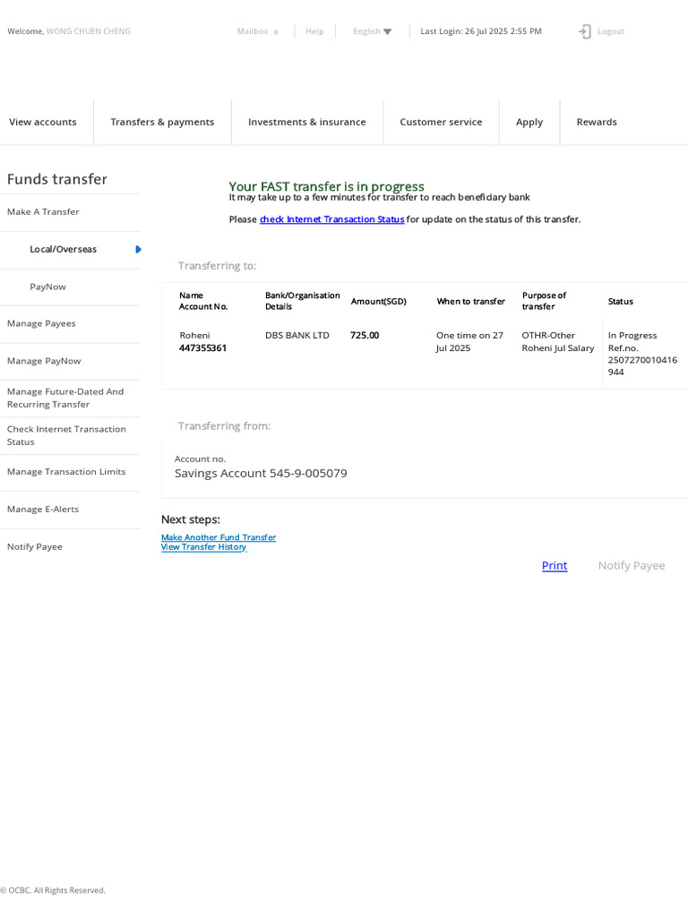FAST Transfer Status Update Guide | PDF | Payments | Personal Finance