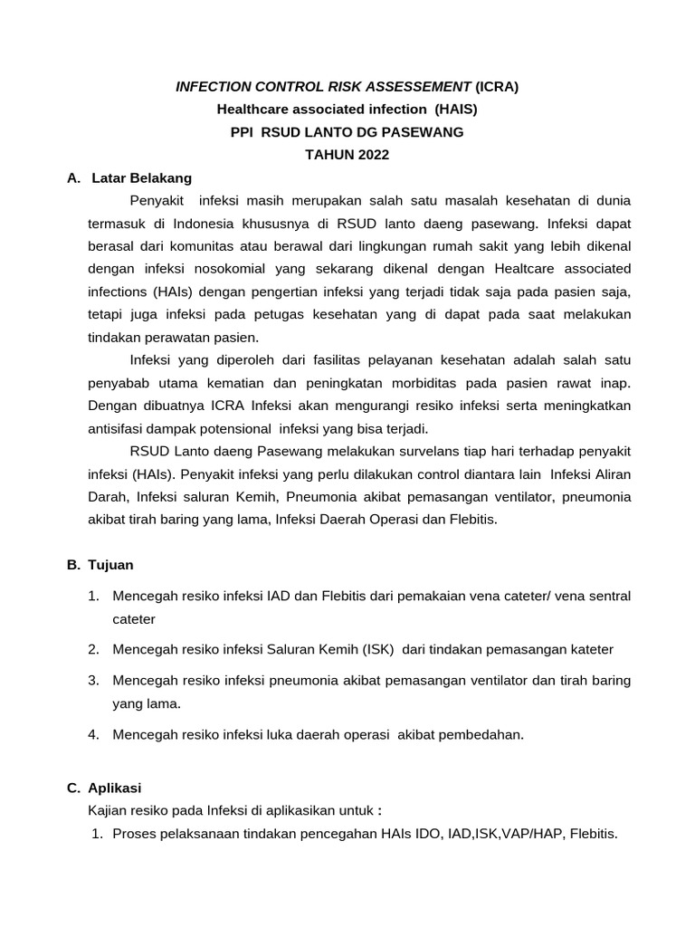 ICRA: Strategi Pengendalian Infeksi HAIs | PDF